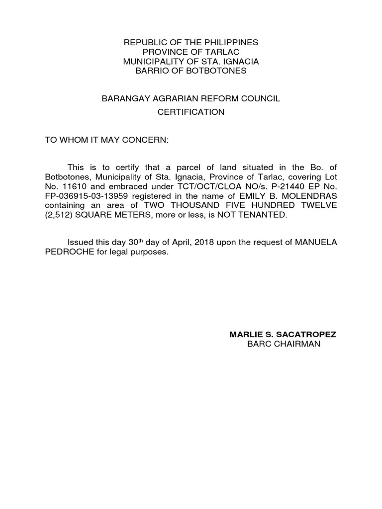 Barc Certificate | PDF