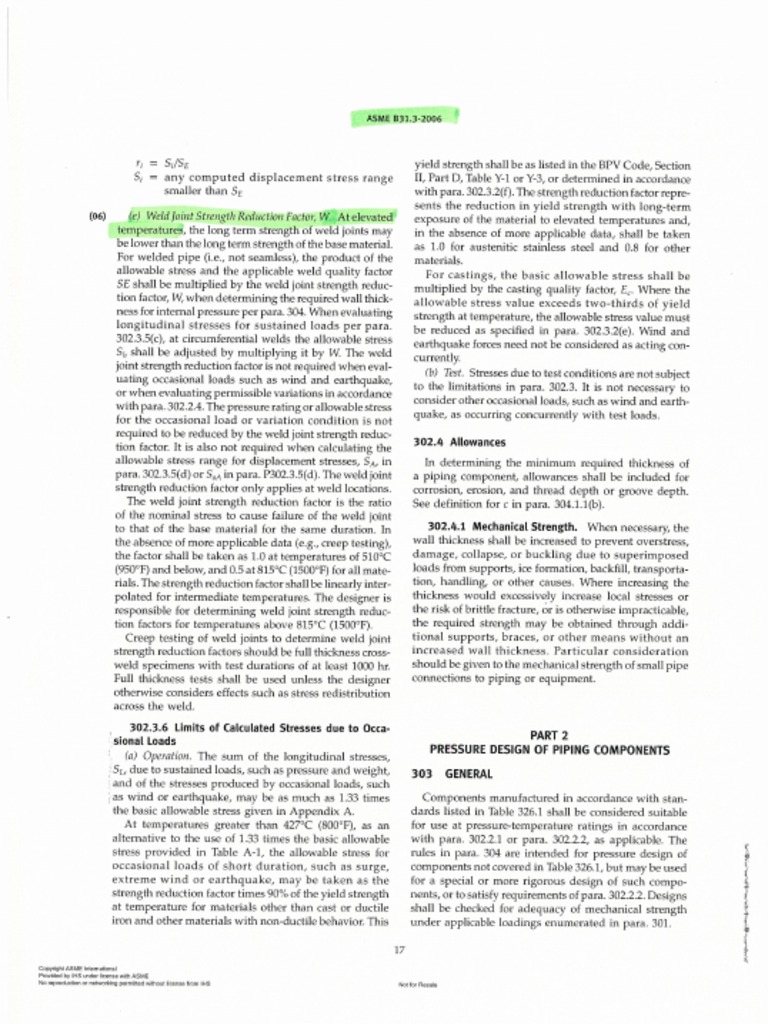 Weld Joint Strength Reduction Factor | PDF