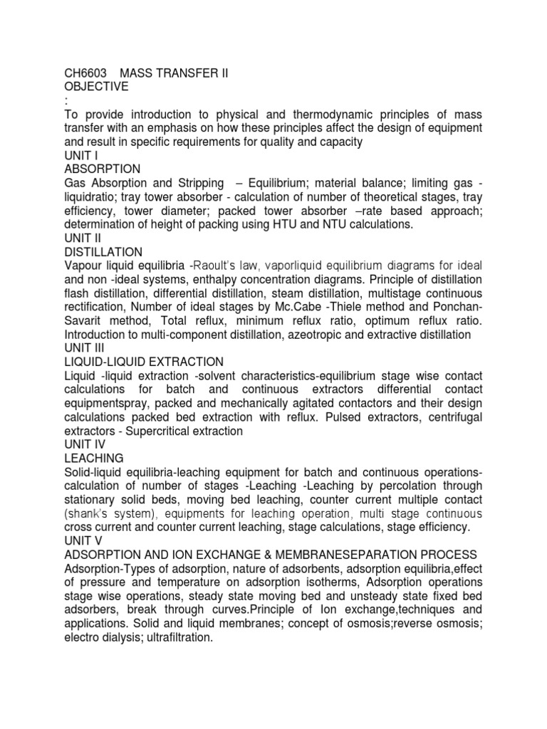 Mass Transfer II | PDF