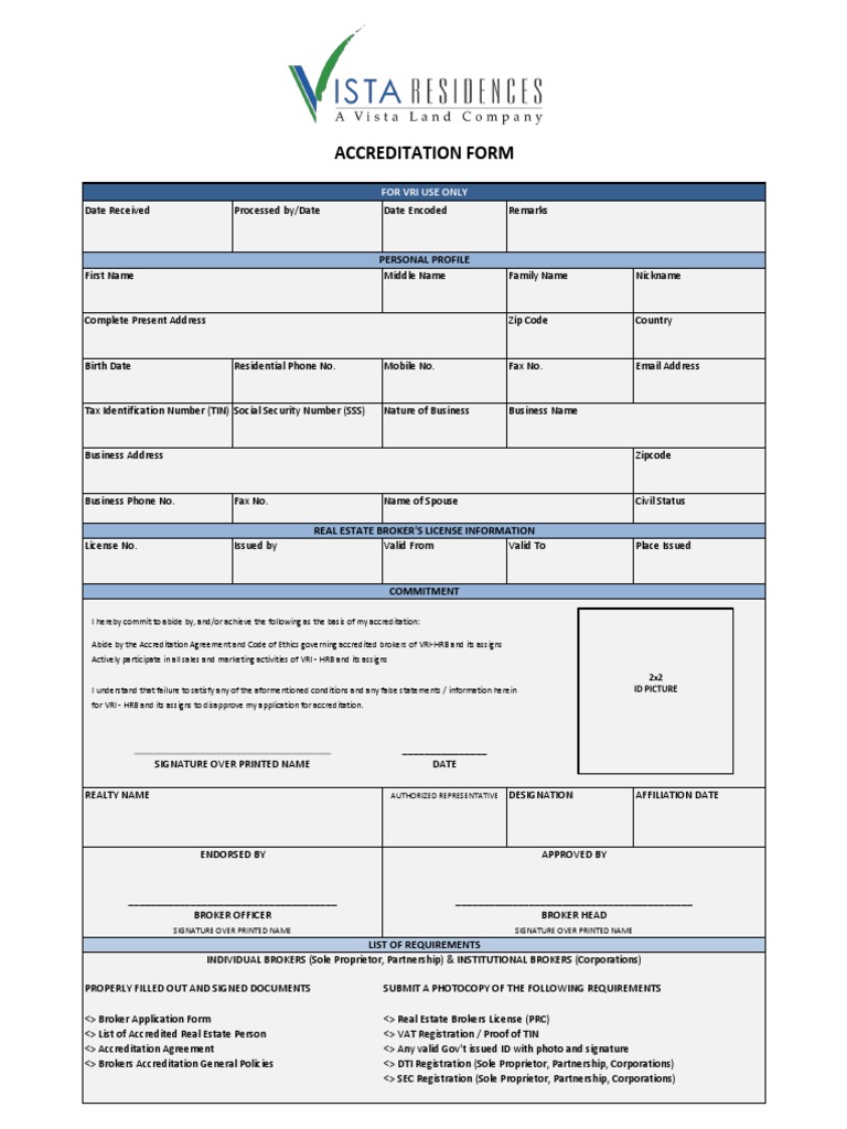 Accreditation Form: Personal Profile | PDF | Business | Government ...