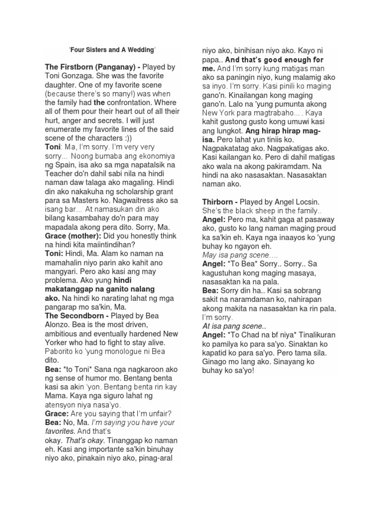 Four Sisters and A Wedding | PDF