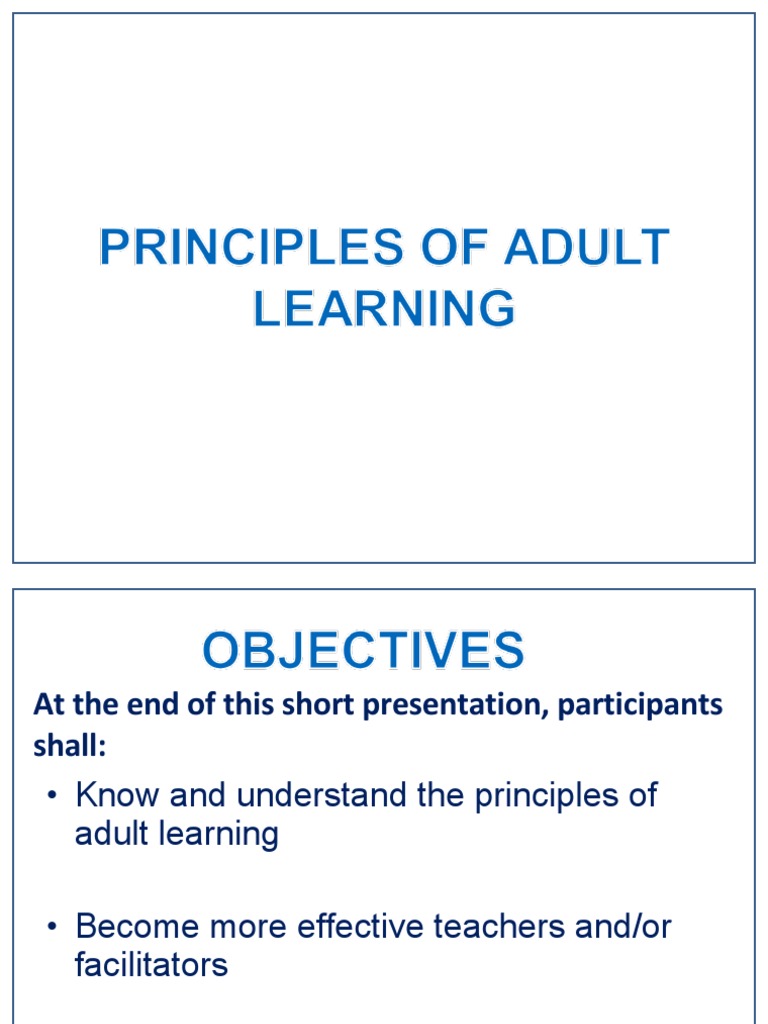 Principles of Adult Learning.pdf | Adult Education | Motivation