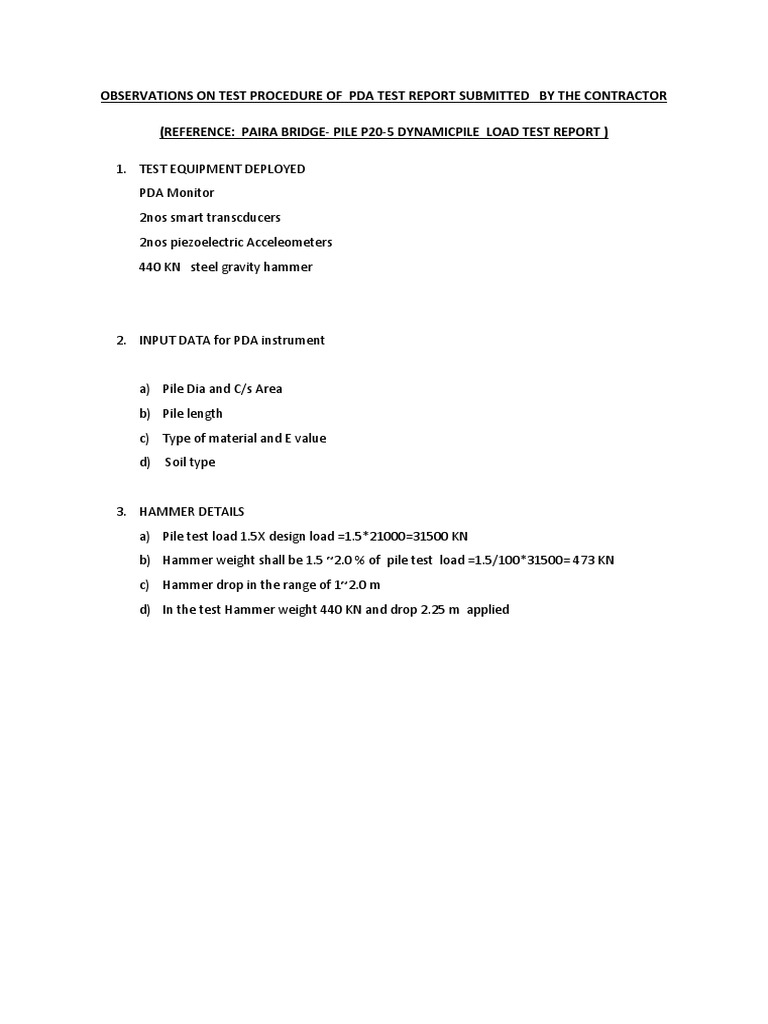 PDA Test Report Observations | Download Free PDF | Waves | Force