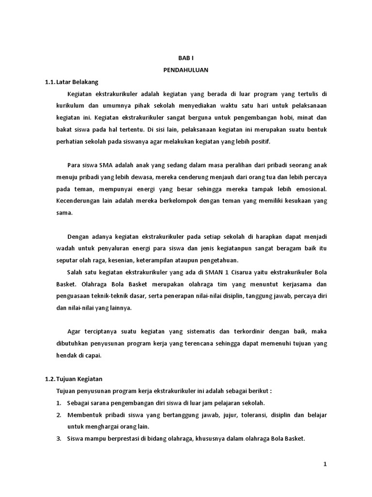 Program Ekskul Basket Smancis | PDF