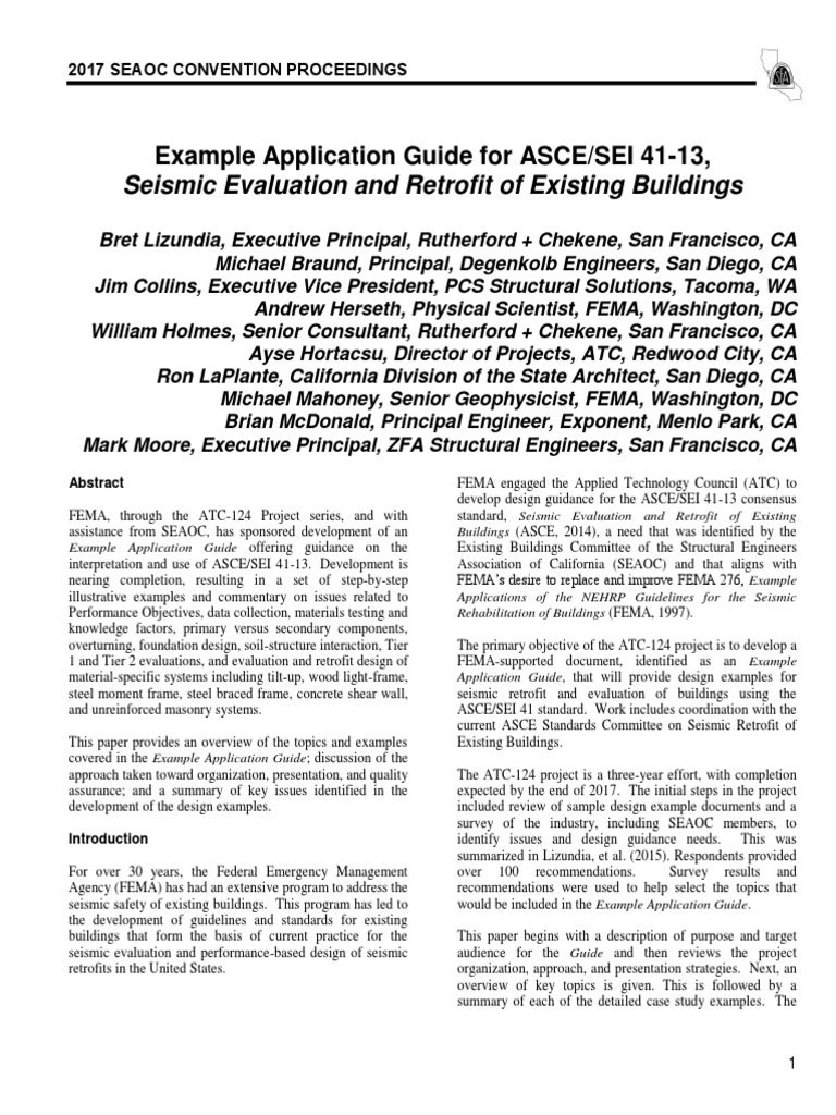 Ejemplo de Aplicacion Asce Sei 41 13 | Design | Evaluation
