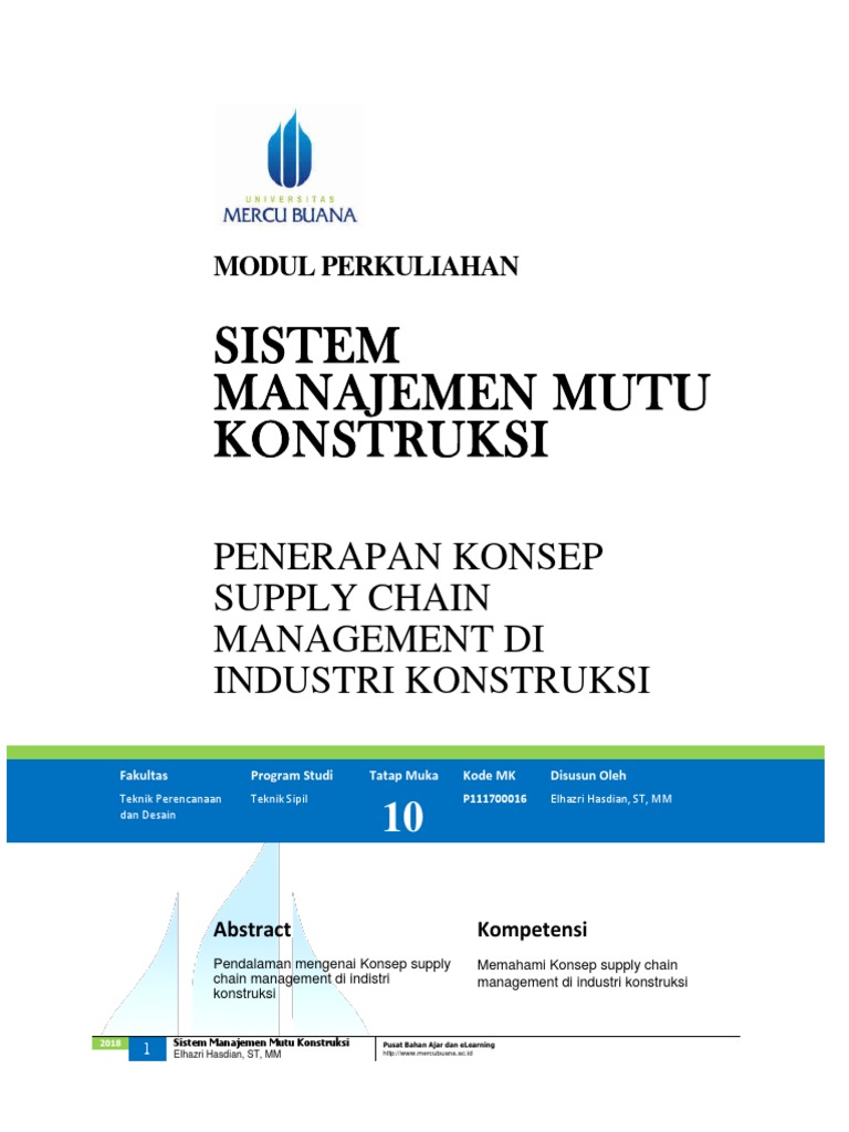 Modul10 Sistem Manajemen Mutu Konstruksi Elhazri | PDF