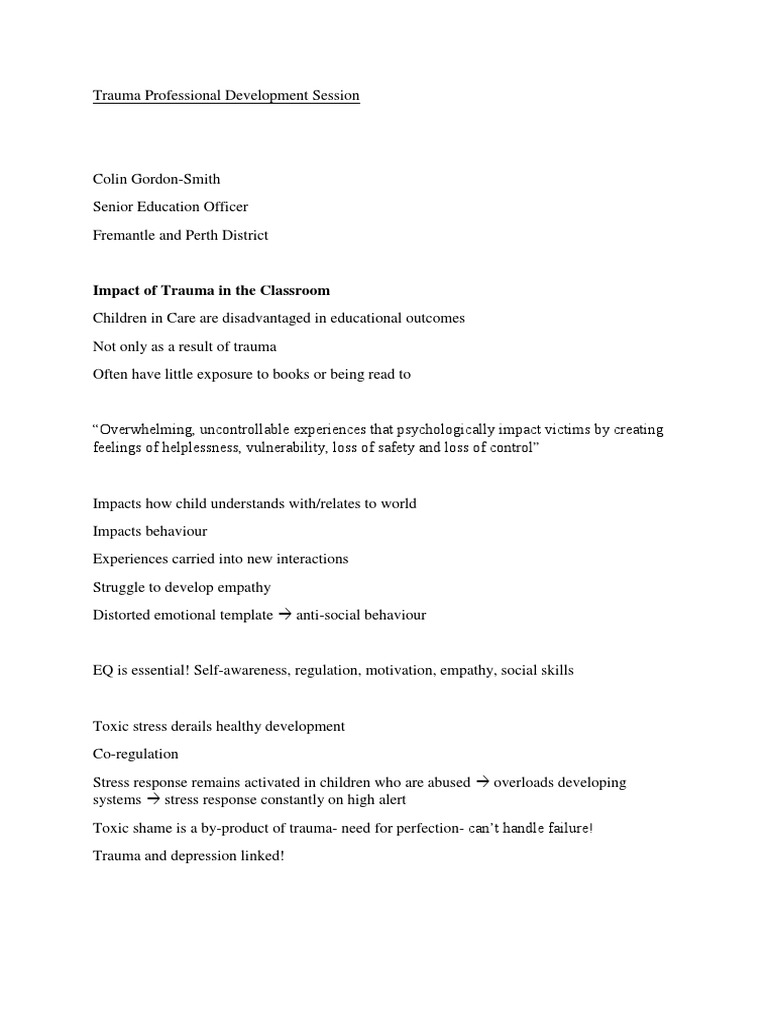 Understanding Trauma in Education | PDF | Psychological Trauma | Empathy