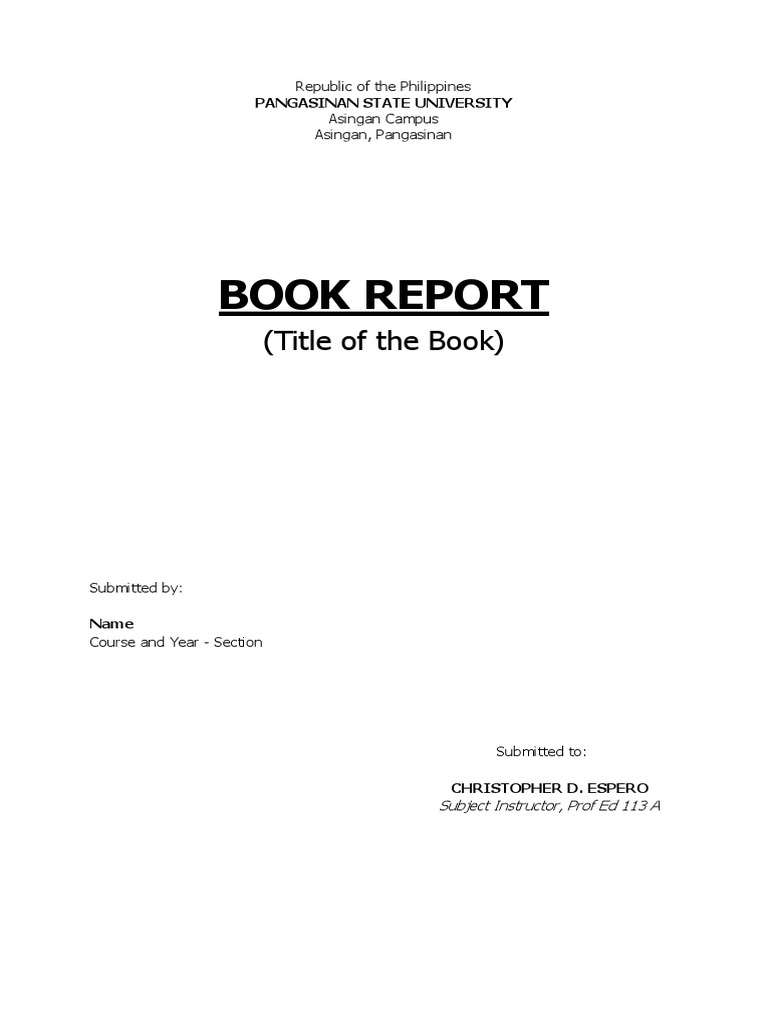 Book Report Writing Format | PDF