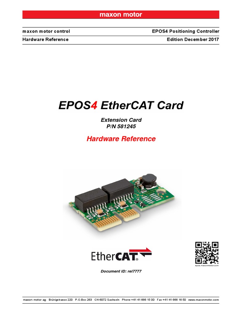 EPOS4 EtherCAT Card Hardware Reference | PDF | Electromagnetic Compatibility | Electrical Connector