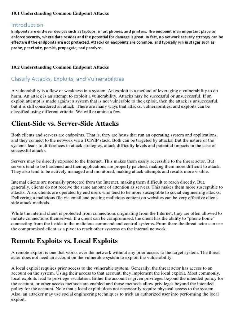 Section 10 Understanding Common Endpoint Attacks | PDF | Malware | Phishing