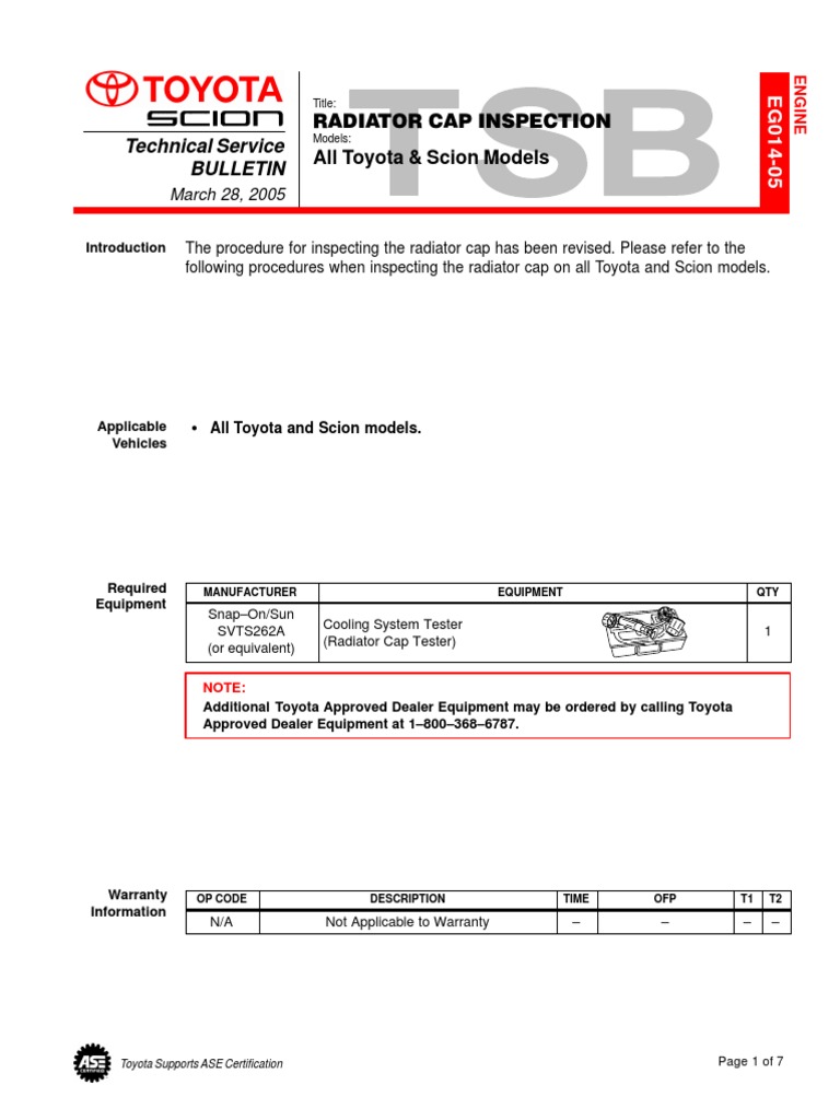 Radiator Cap Inspection | PDF | Radiator | Pressure