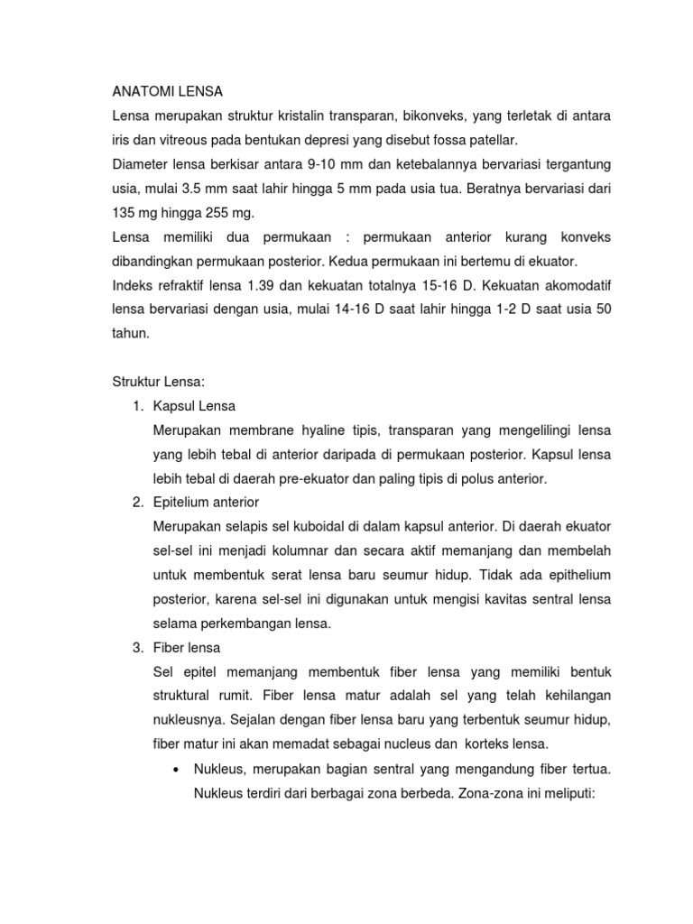 Anatomi Lensa | PDF