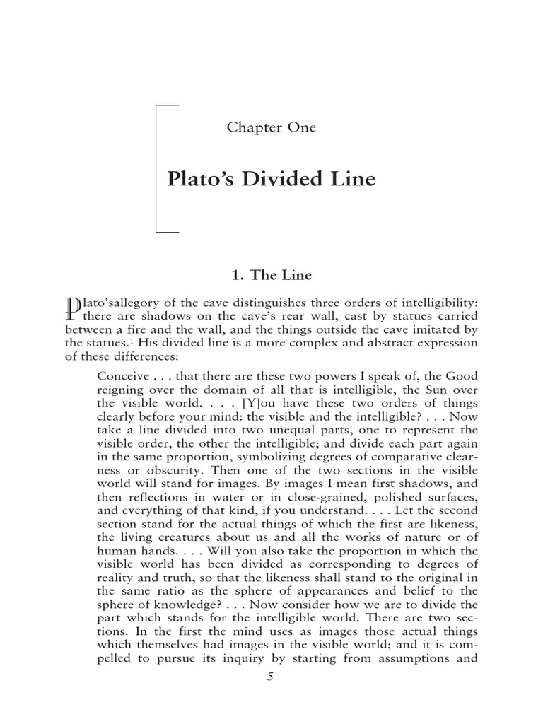 Plato's Divided Line: Chapter One | PDF | Soul | Nous