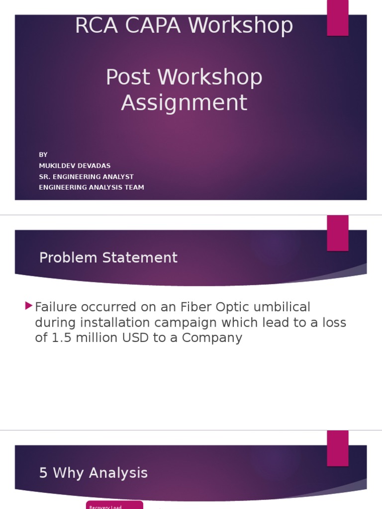 RCA CAPA Workshop: Fiber Optic Failure Analysis | PDF