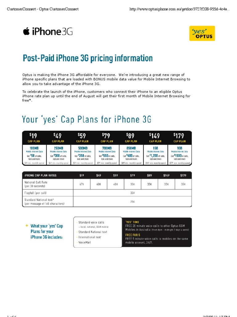 Iphone Pricing - Optus CustomerConnect | PDF | Invoice | I Phone