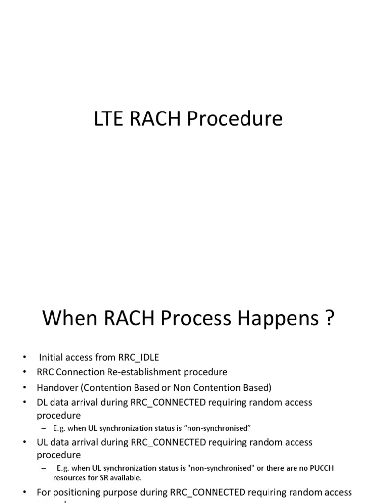 LTE RACH Procedure | PDF | Duplex (Telecommunications) | Computer ...