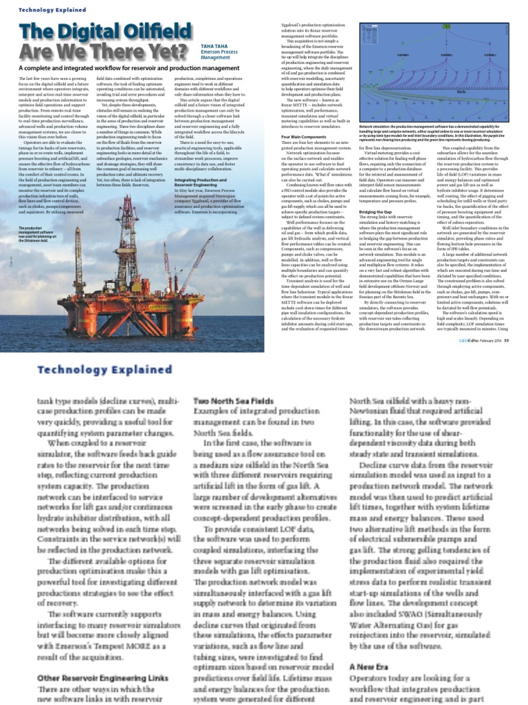 Digital Oilfield Integration | PDF | Simulation | Lift (Force)