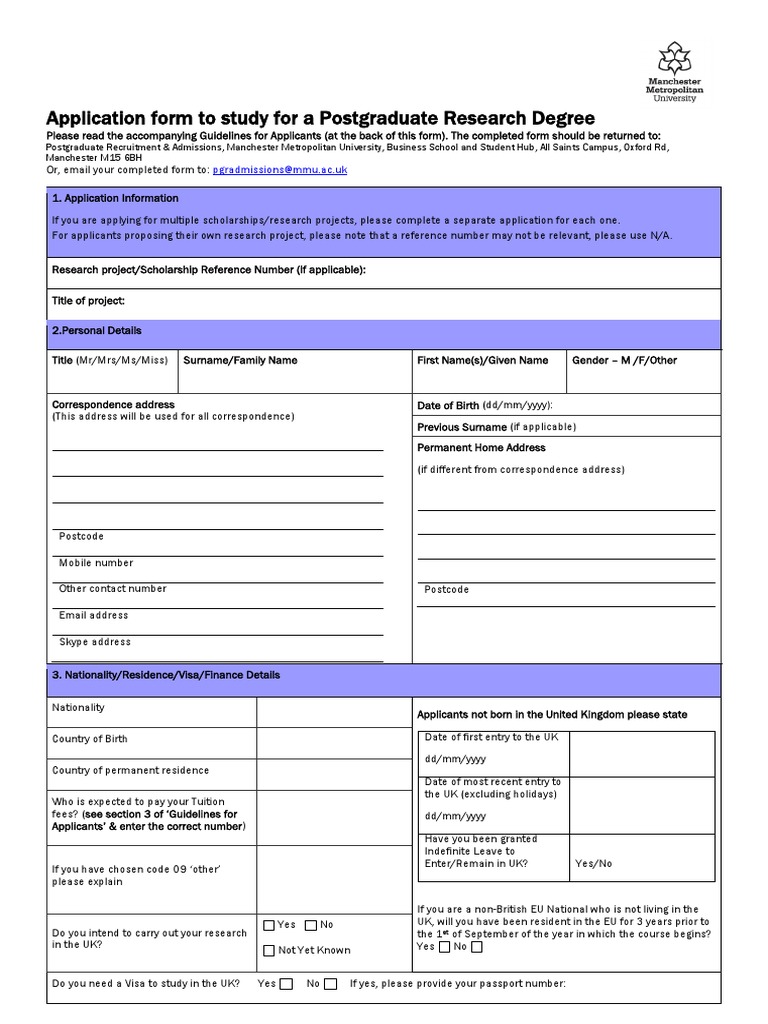 PGR Application Form Final | PDF | Race And Ethnicity In The United ...