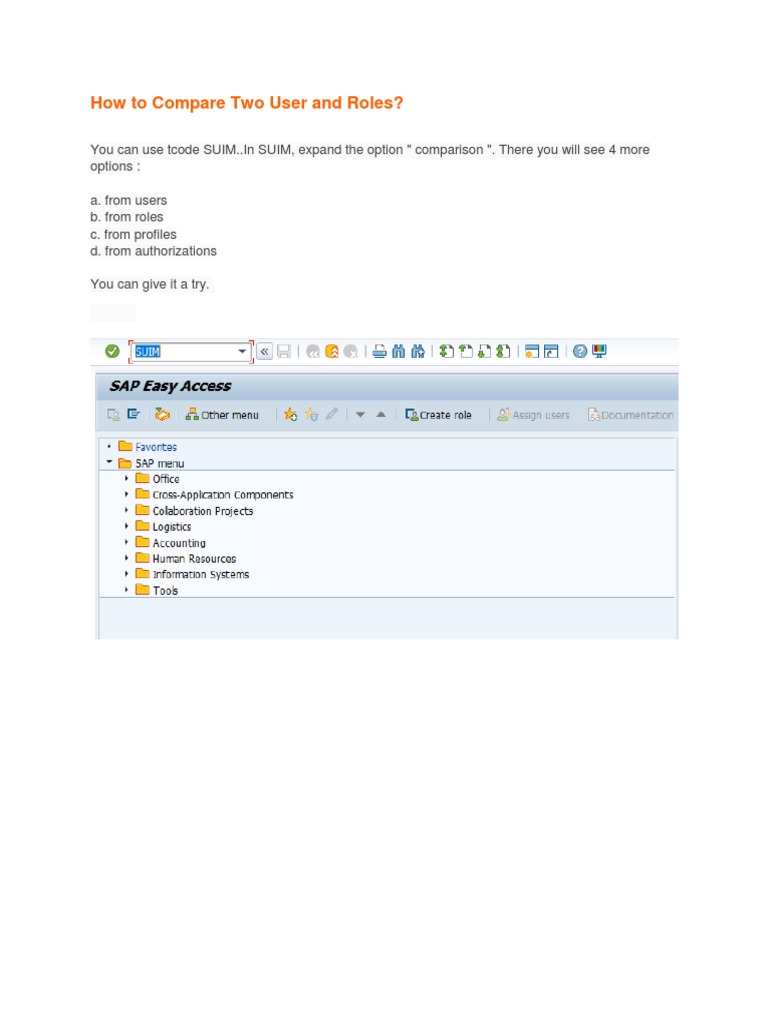 How To Compare Two User and Roles | PDF