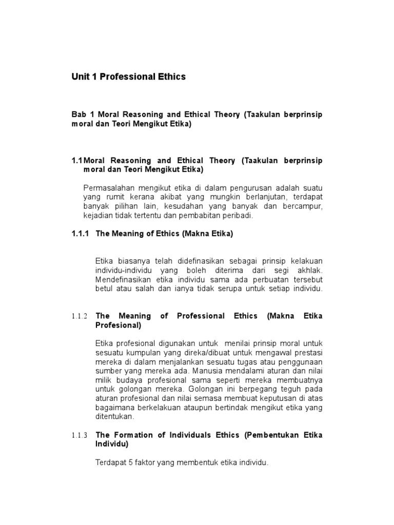 Unit 1 Professional Ethics | PDF