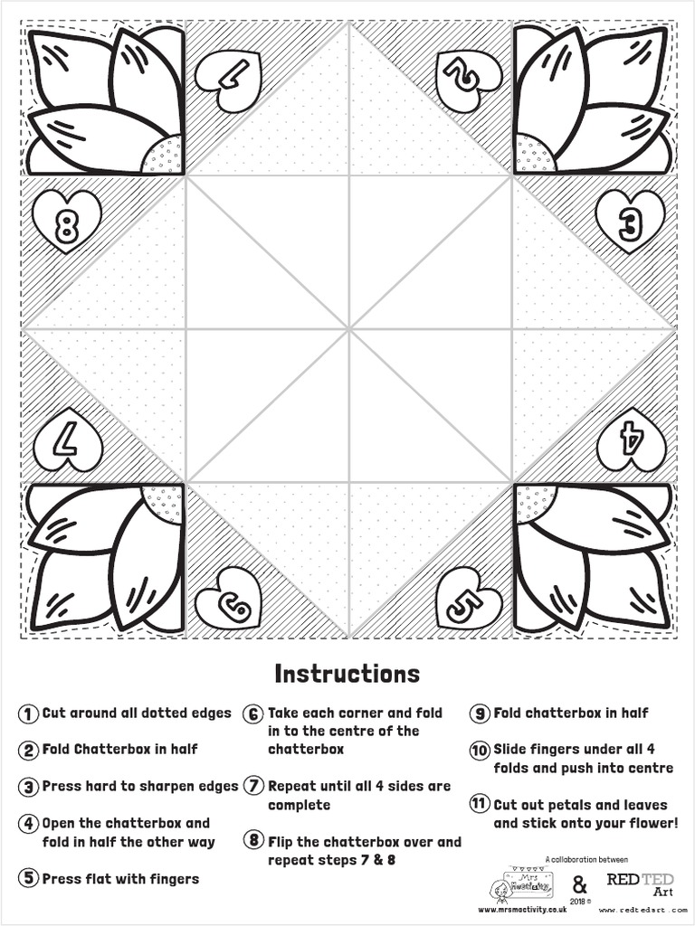 Coloring Page Cootie Catcher PDF | PDF | Leisure | Nature
