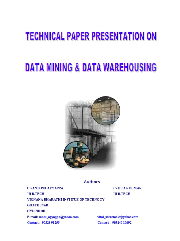 DMDW Technical Paper Presentation. | PDF | Data Warehouse | Data Mining