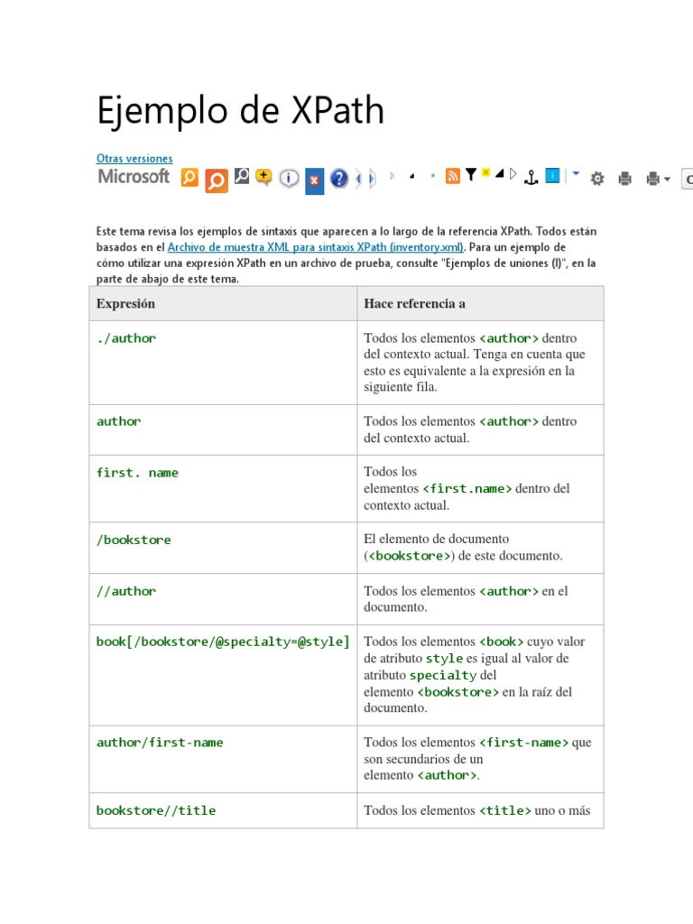 Ejemplo de XPath | PDF | X camino | Programación de computadoras