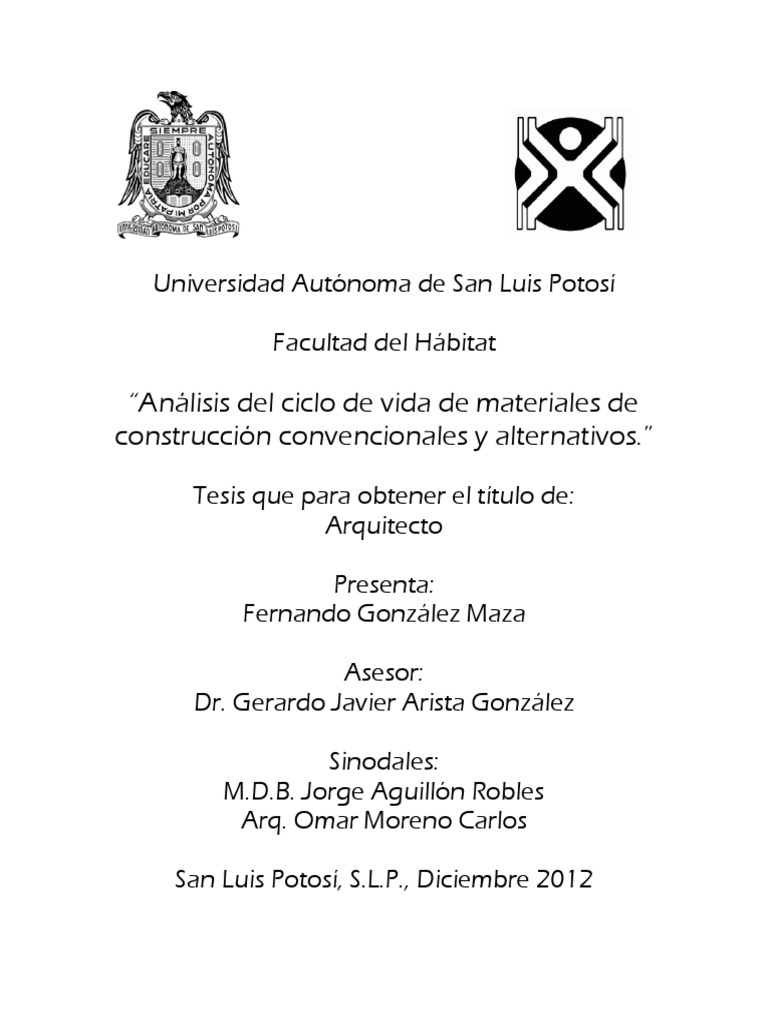 Analisis De Ciclo De Vida De Materiales De Construccion Convencionales