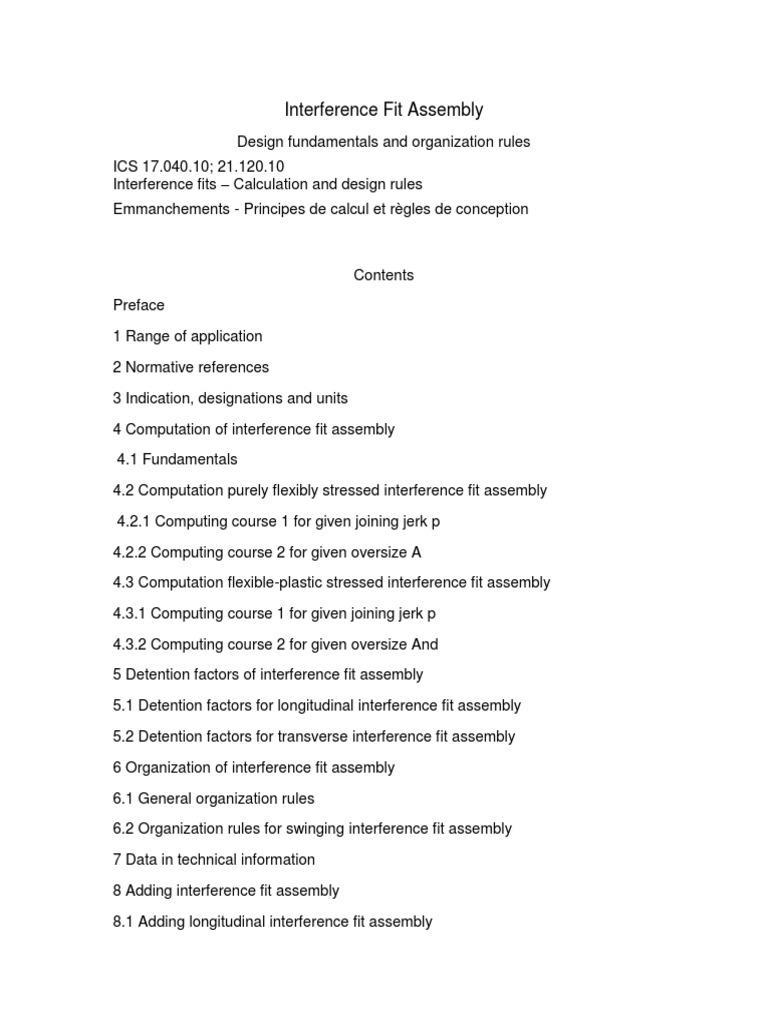 DIN 7190 2001 Interference Fits Calculation and Design Rules 1 | PDF ...