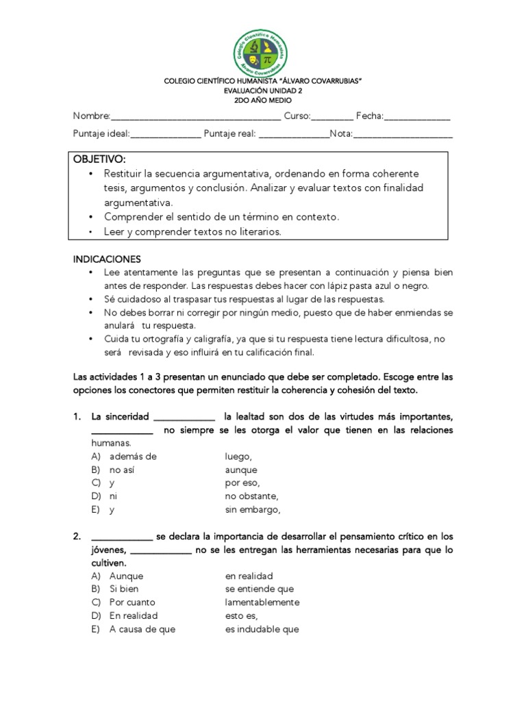 Prueba Unidad 2 | PDF | Rey Lear | Reciclaje
