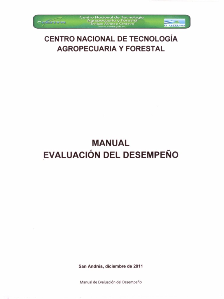 Manual de Evaluacion Del Desempeño 2011 PDF | PDF | Gestión de recursos humanos | Evaluación de ...