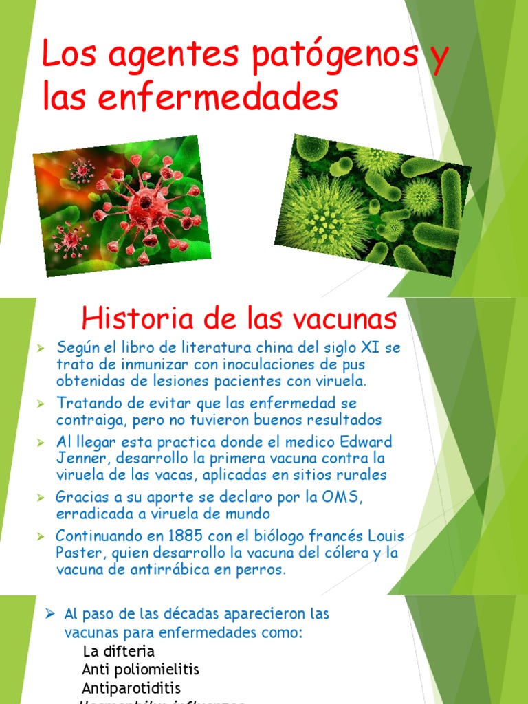 Los Agentes Patógenos y Las Enfermedades | PDF | Vacunas | Las bacterias