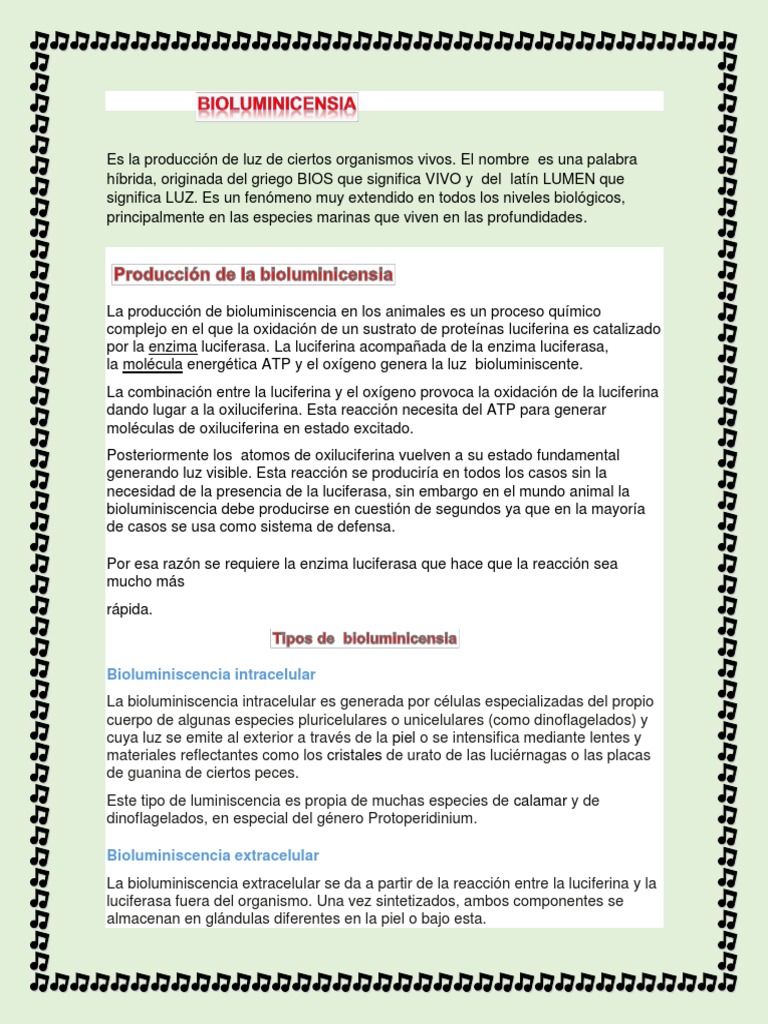 Bioluminiscencia | PDF | Biología | Organismos
