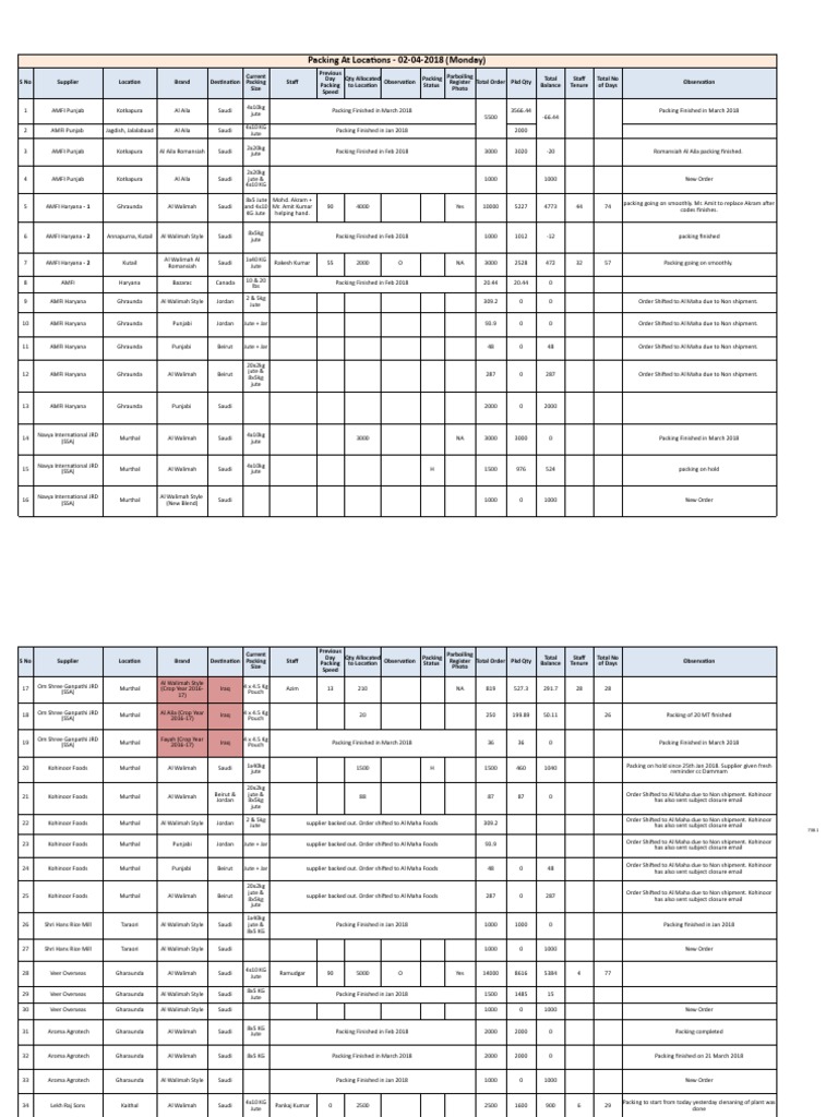 Packing Report | PDF