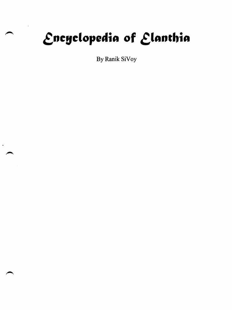 Encyclopedia of Elanthia | PDF | Dwarf (Middle Earth) | Emperor