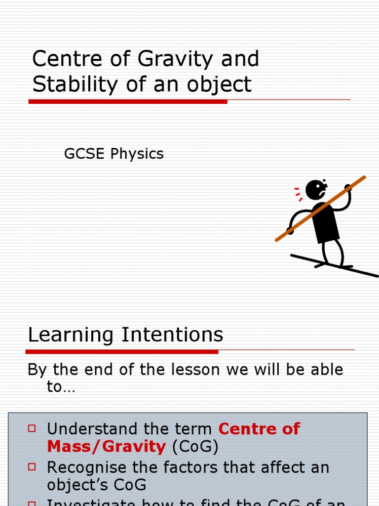 Centre of Gravity and Stability PDF | PDF | Center Of Mass | Weight