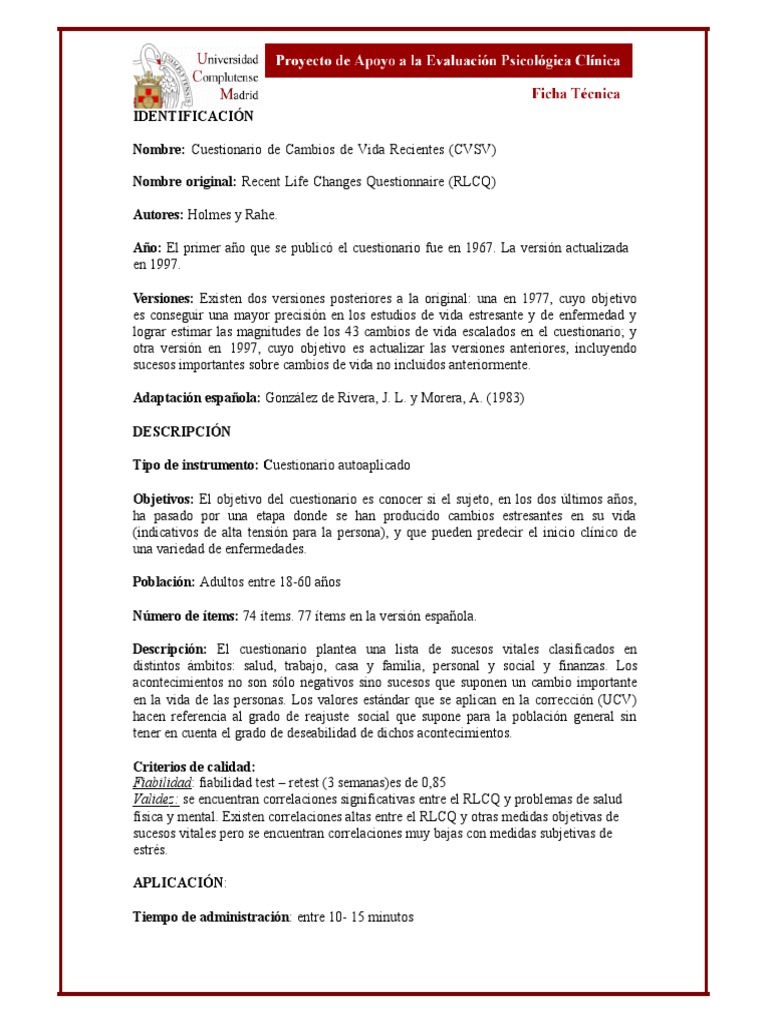 CVSV F | PDF | Sicología | Bienestar