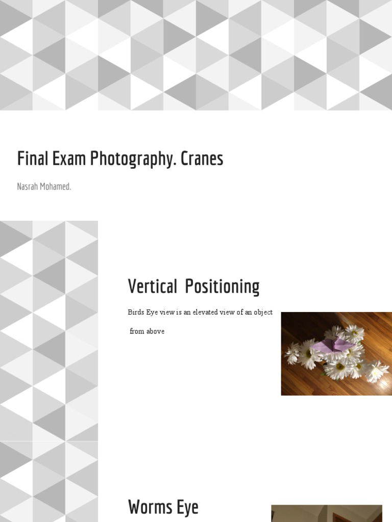 Photography Exam: Camera Angles & Techniques | PDF | Teaching Methods ...