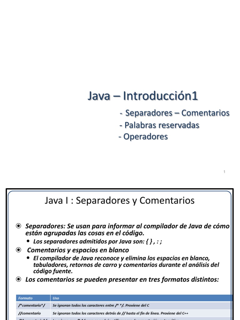 Java-Introduccion1 Prof JV | PDF | Java (lenguaje de programación) | Poco