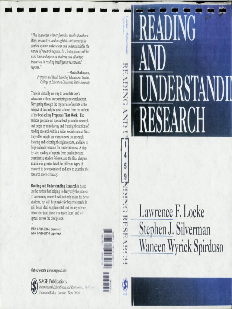 Locke, L. (1998) Reading and Understanding Research | PDF