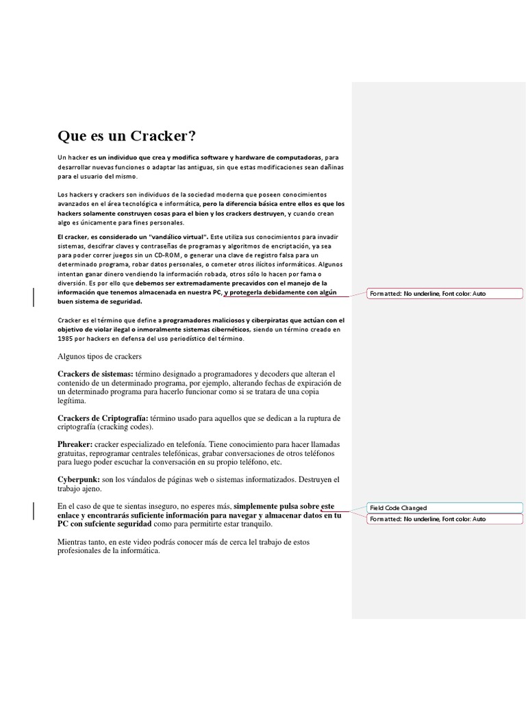 Que Es Un Cracker | PDF | Hacker de seguridad | Edad de información