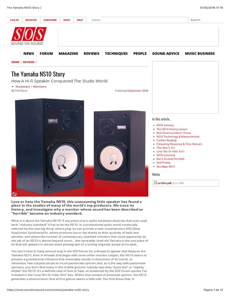 The Yamaha NS10 Story | PDF | Loudspeaker | Audio Electronics