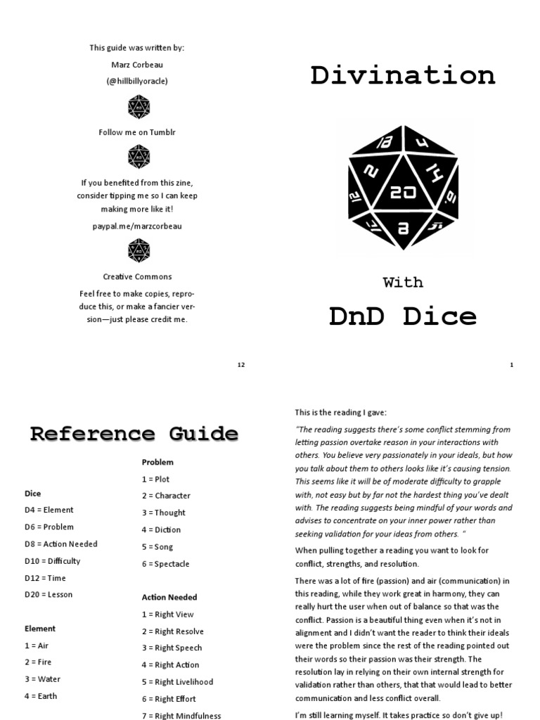 Divination With DND Dice | PDF | Noble Eightfold Path | Spirituality