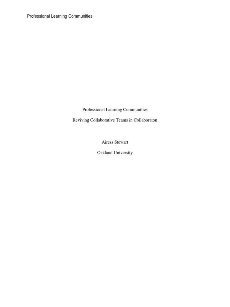 Reviving Collaborative Teams in PLCs | PDF | Change | Teachers