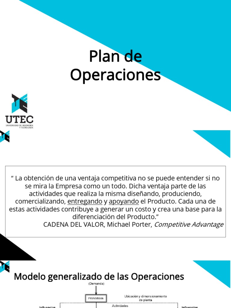 Plan de Operaciones | PDF | Cadena de valor | Planificación