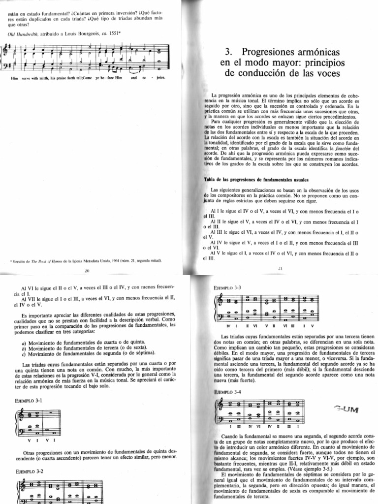03.progresiones Armónicas en El Modo Mayor Principios de Conducción de Las Voces | PDF | Acorde ...