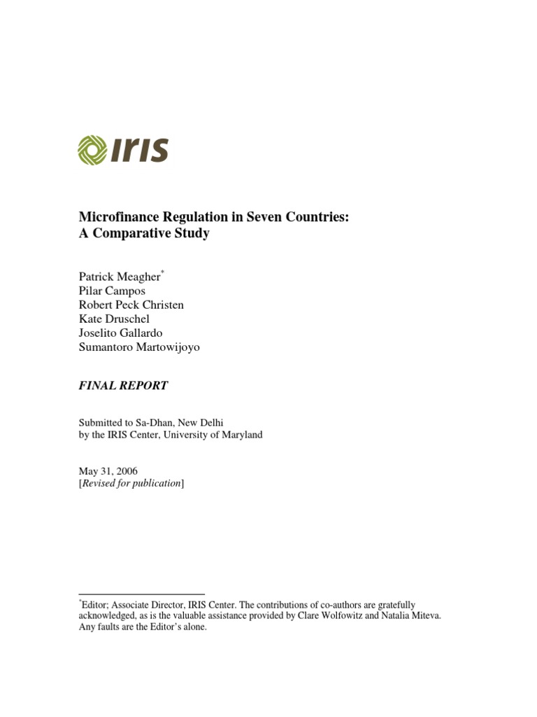 Seven Countries Micro Finance | PDF | Microfinance | Microcredit