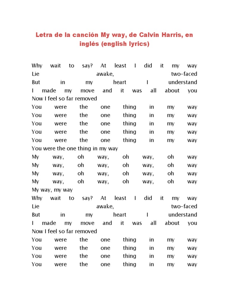 Letra de La Canción My Way | PDF | Recorded Music | Songs