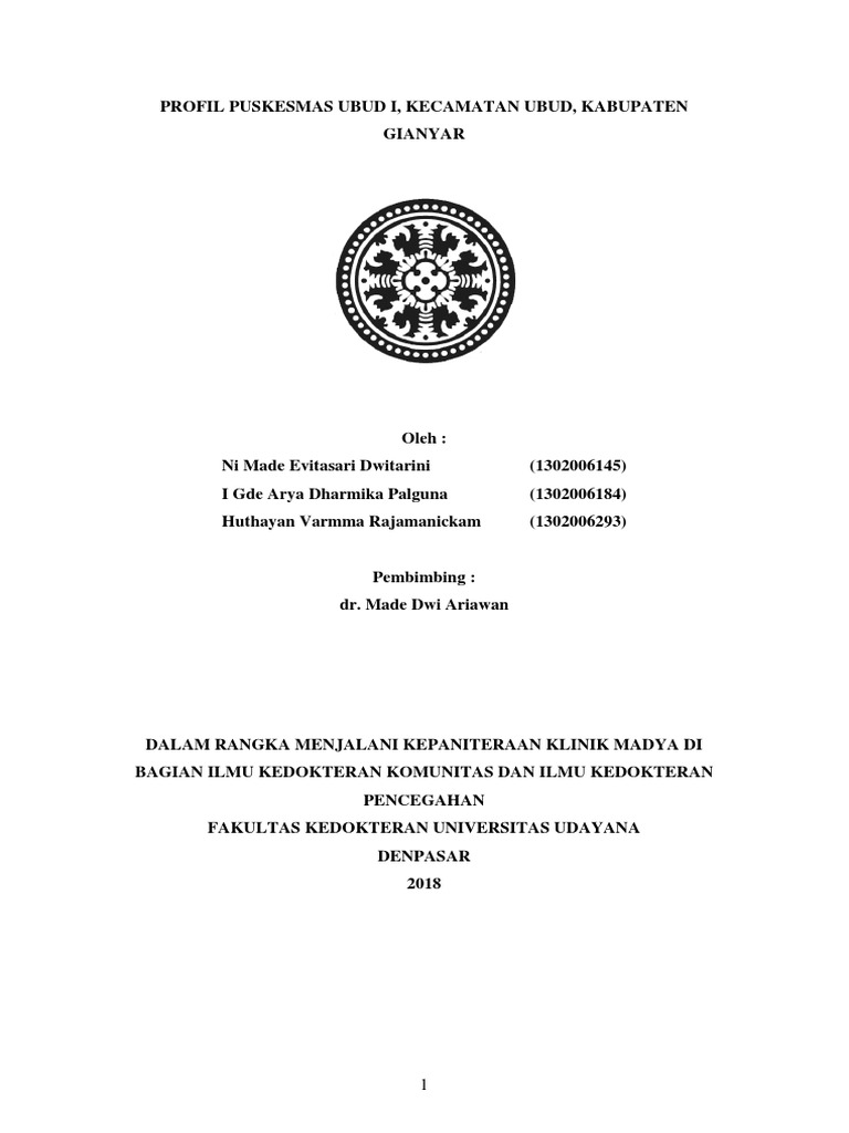 Profil UPT Puskesmas Ubud 1 | PDF