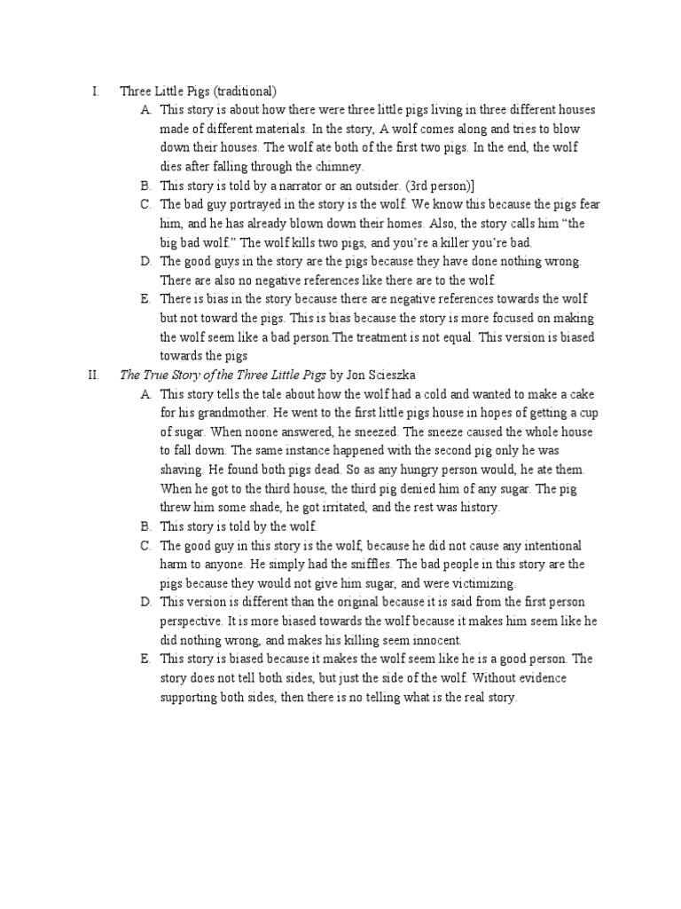 Deirdre Mccaffrey - Media Bias - Three Little Pigs | PDF